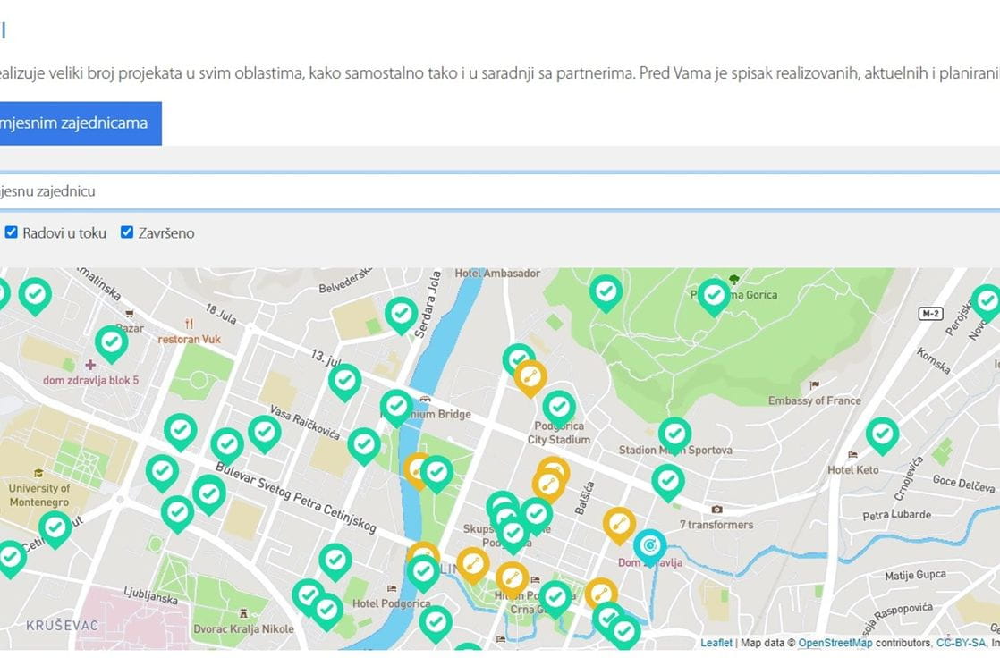 Projekti glavnog grada dostupni na interaktivnoj mapi