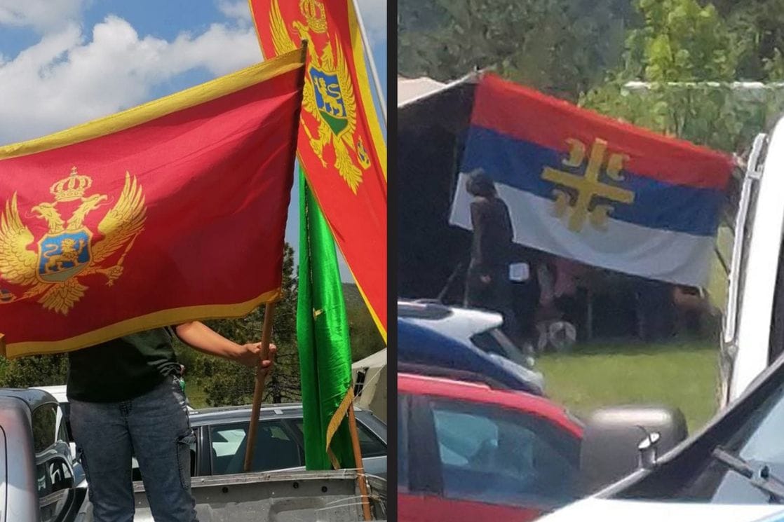 Grahovac: U jednom šatoru građani sa crnogorskim zastavama, u drugom sa ...