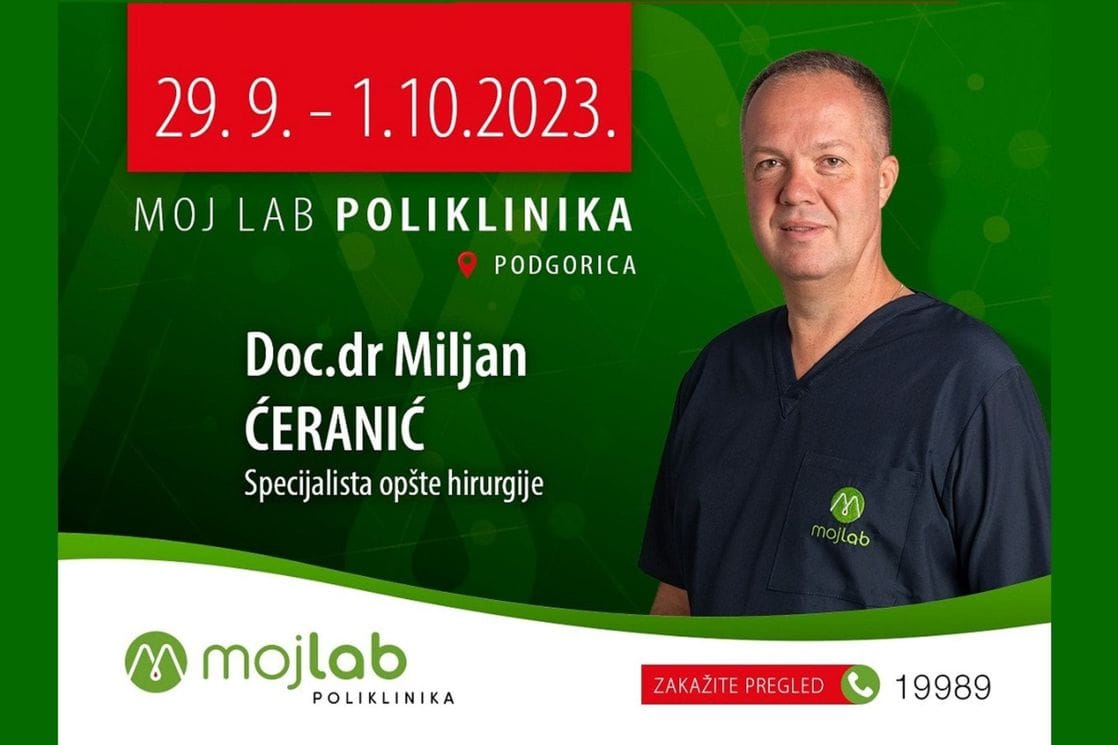Doc.dr Miljan Ćeranić, član hirurškog tima Poliklinike Moj Lab