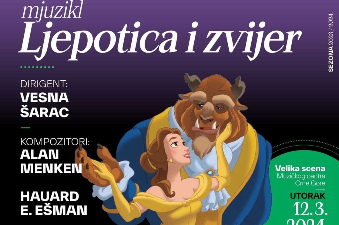 Mjuzikl "Ljepotica i zvijer" sjutra na sceni Muzičkog centra