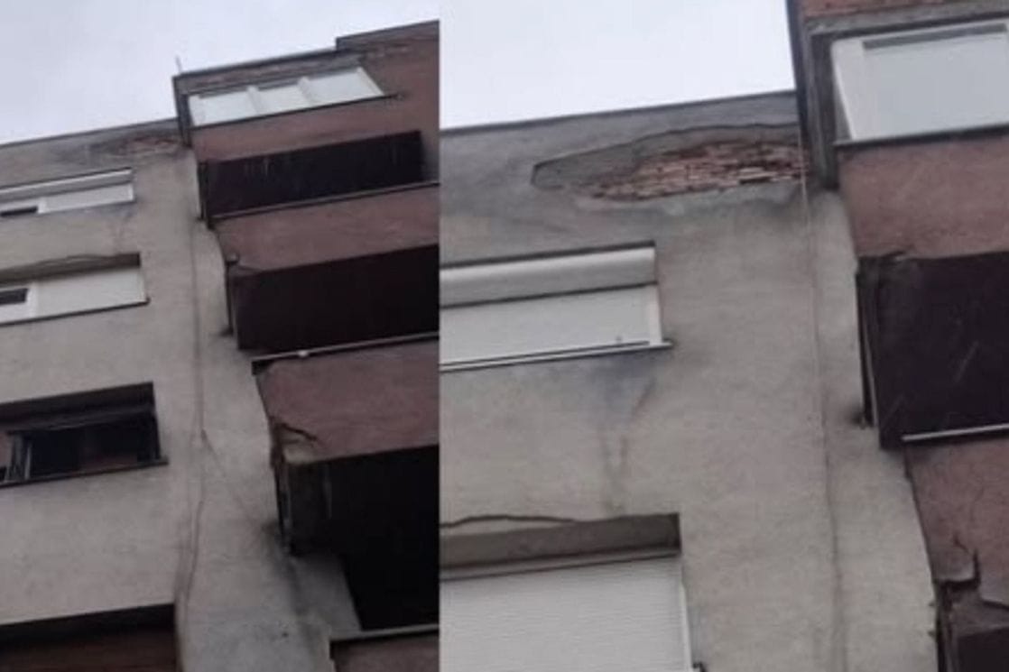 Za dlaku izbjegnuta tragedija: Obrušio se i pao dio fasade sa zgrade u centru Bijelog Polja, par ...