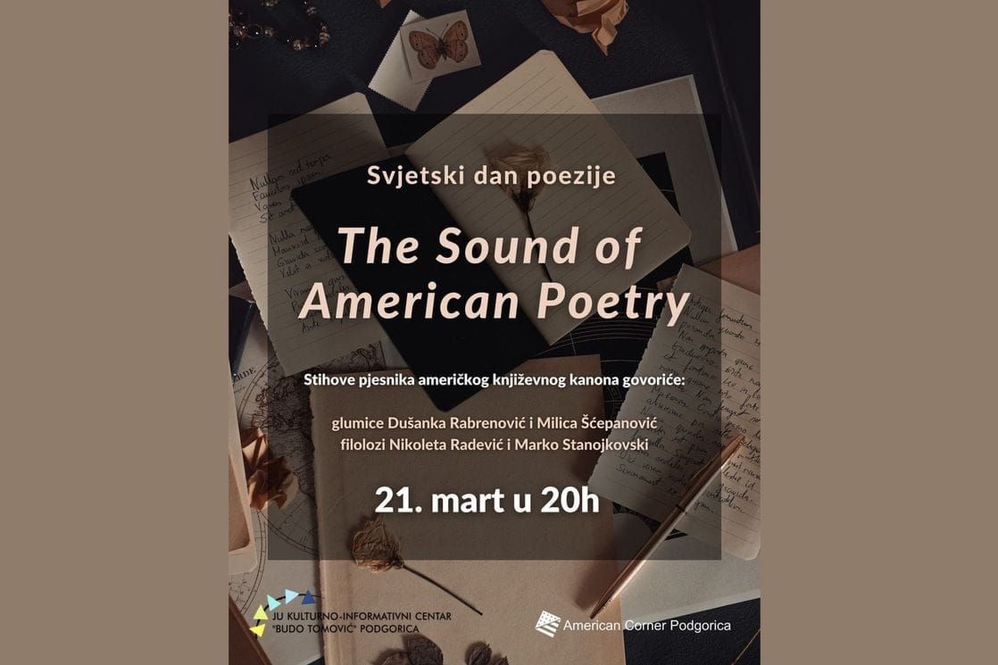 Svjetski dan poezije sjutra u Američkom uglu u Podgorici