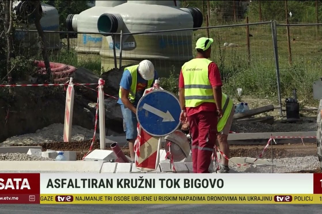 Na bulevaru Tivat - Budva asfaltiran kružni tok Bigovo (VIDEO)