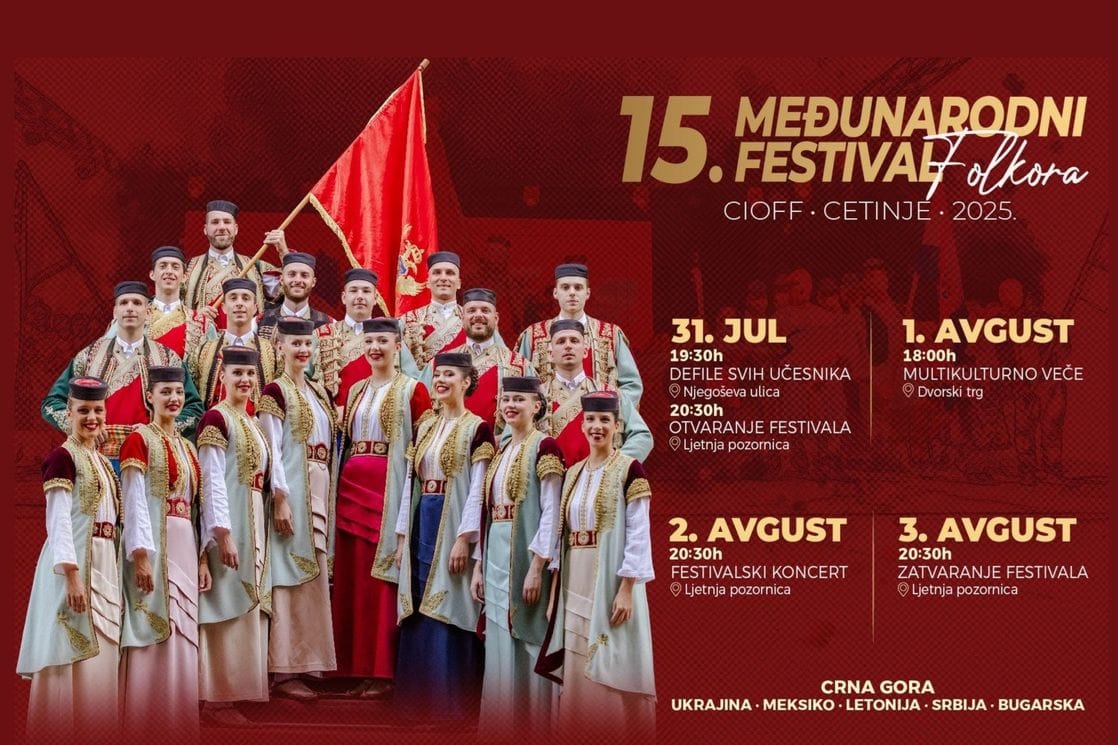 Na Cetinju počinje 15. Međunarodni festival folklora CIOFF: Nastupaju ansambli iz Crne Gore ...